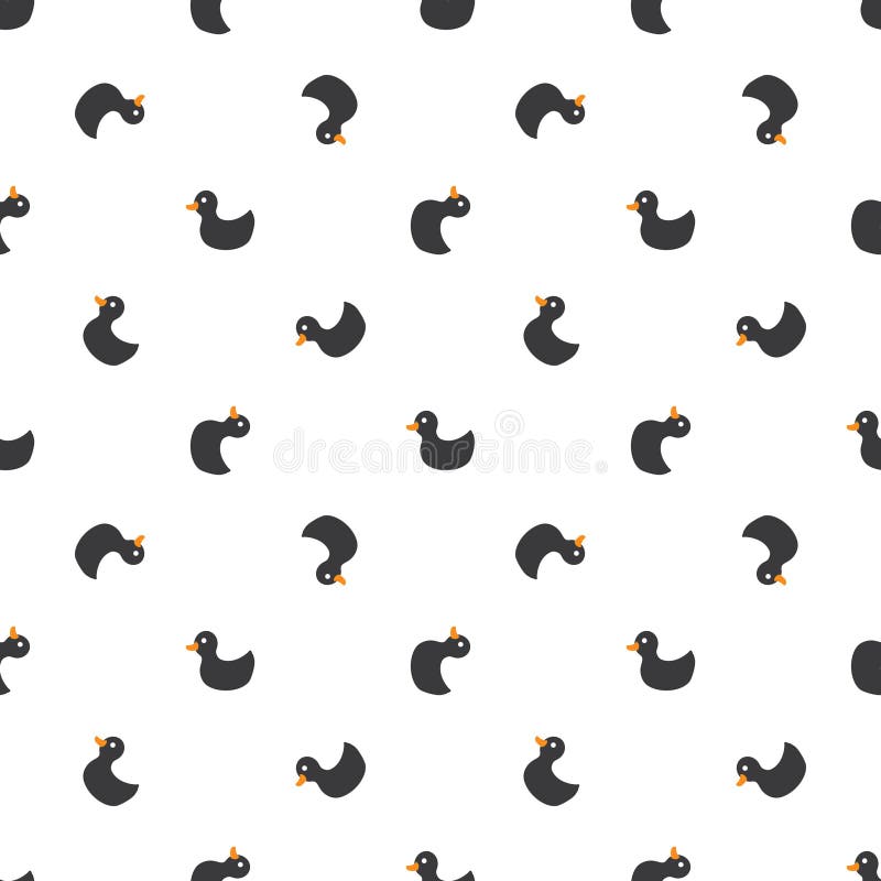 Cute Rubber Duck Seamless Pattern, Cartoon Ducks Background Vector ...