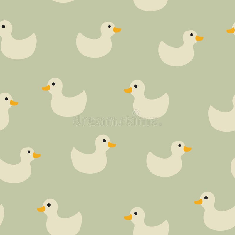 Cute Rubber Duck Seamless Pattern, Cartoon Ducks Background Vector ...