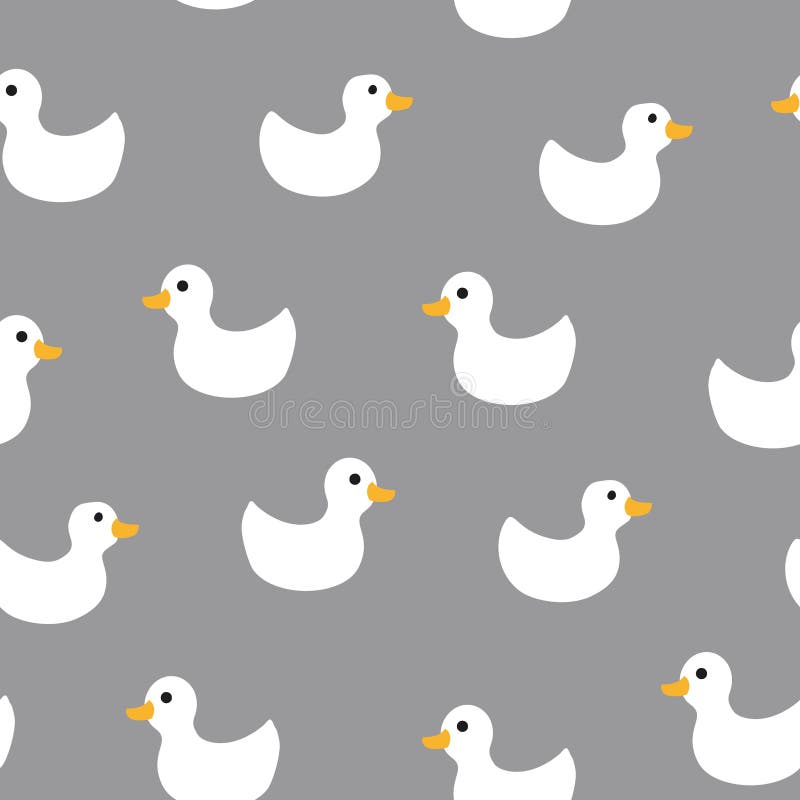 Cute Rubber Duck Seamless Pattern, Cartoon Ducks Background Vector ...