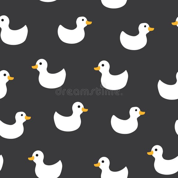 Cute Rubber Duck Seamless Pattern, Cartoon Ducks Background Vector ...