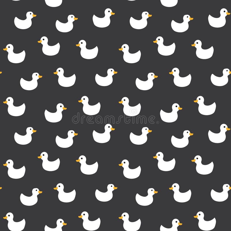 Cute Rubber Duck Seamless Pattern, Cartoon Ducks Background Vector ...