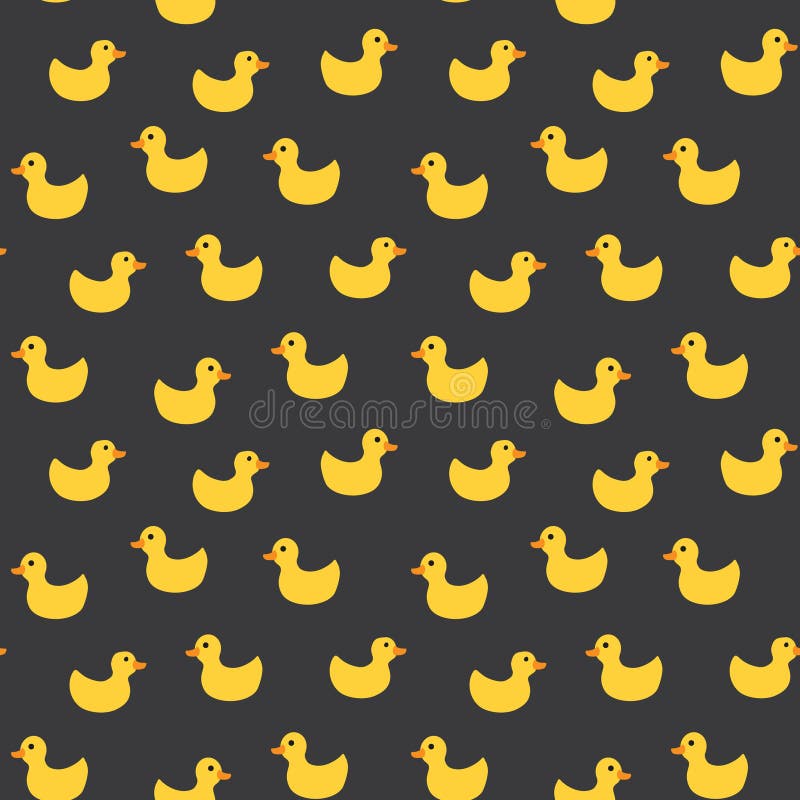 Cute Rubber Duck Seamless Pattern, Cartoon Ducks Background Vector ...