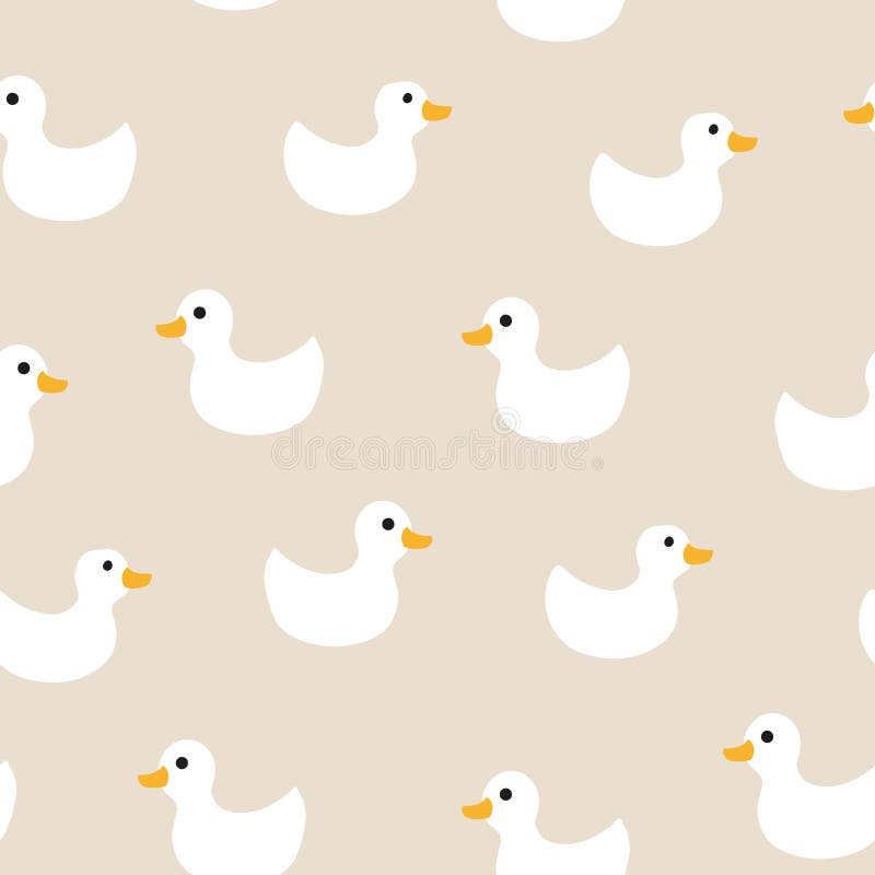 Cute Rubber Duck Seamless Pattern, Cartoon Ducks Background Vector ...
