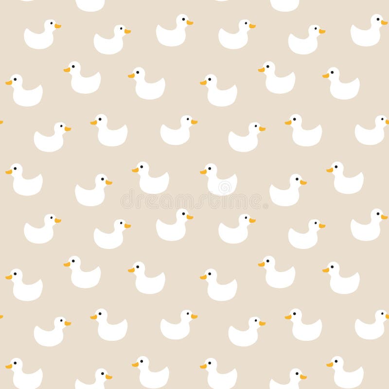Cute Rubber Duck Seamless Pattern, Cartoon Ducks Background Vector ...