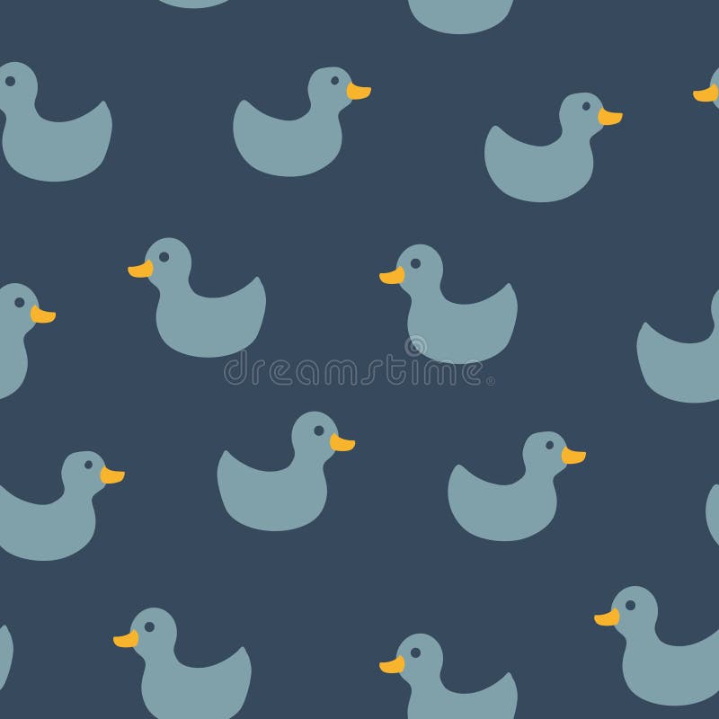 Cute Rubber Duck Seamless Pattern, Cartoon Ducks Background Vector ...