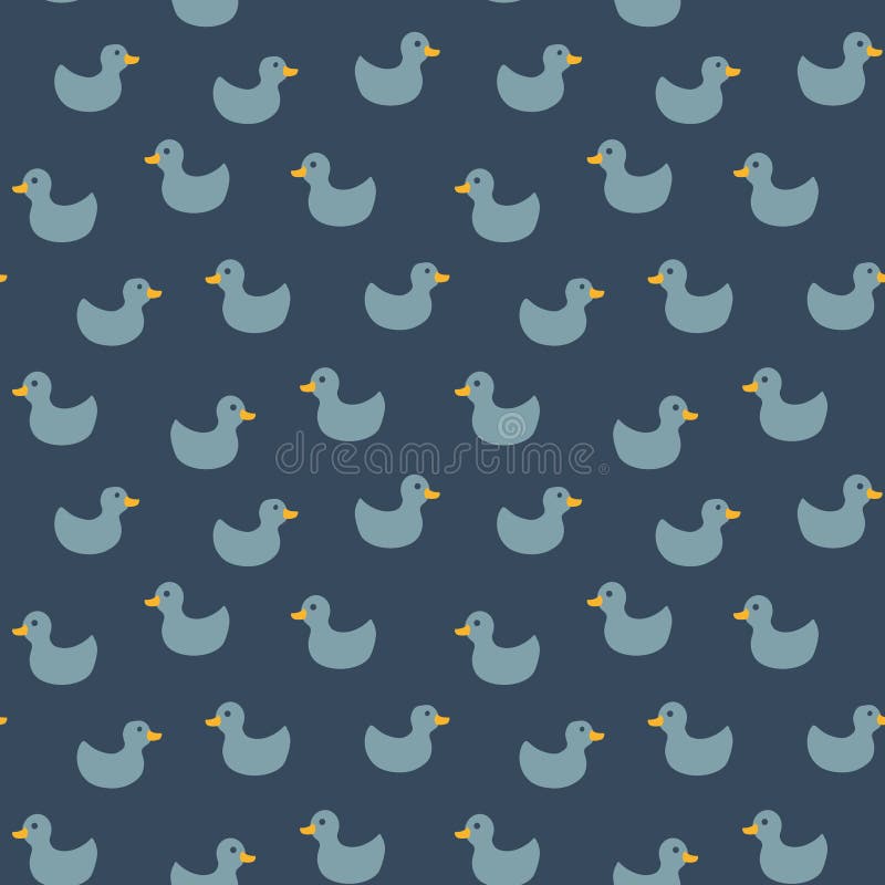 Cute Rubber Duck Seamless Pattern, Cartoon Ducks Background Vector ...