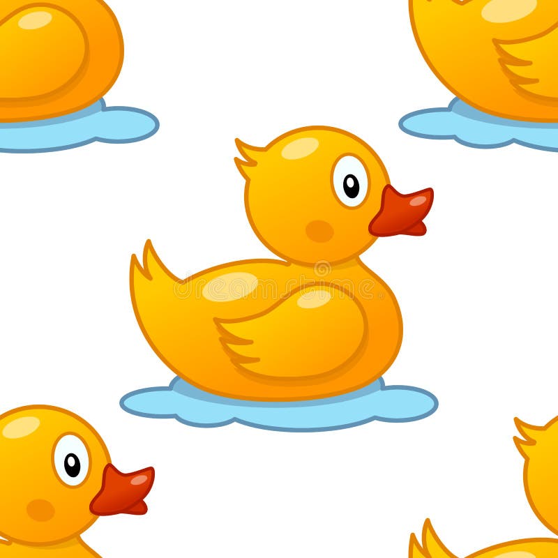 Cute Rubber Duck Seamless Pattern Stock Vector - Illustration of tile ...