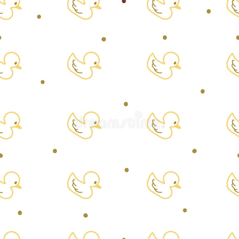 Cute Rubber Duck Vector Outline Seamless Pattern Stock Vector ...
