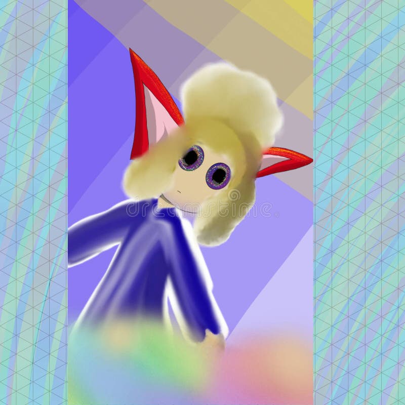 Cute Ruby Wolf Drawing by Muzin Drawz Stock Illustration - Illustration ...