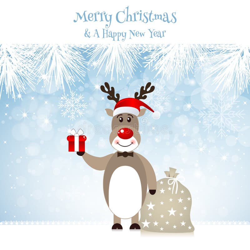 Cute Rudolph Reindeer - Illustration Stock Vector - Illustration of ...
