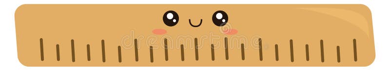 Cute Ruler Cartoon Character Having a Box Stock Vector - Illustration ...