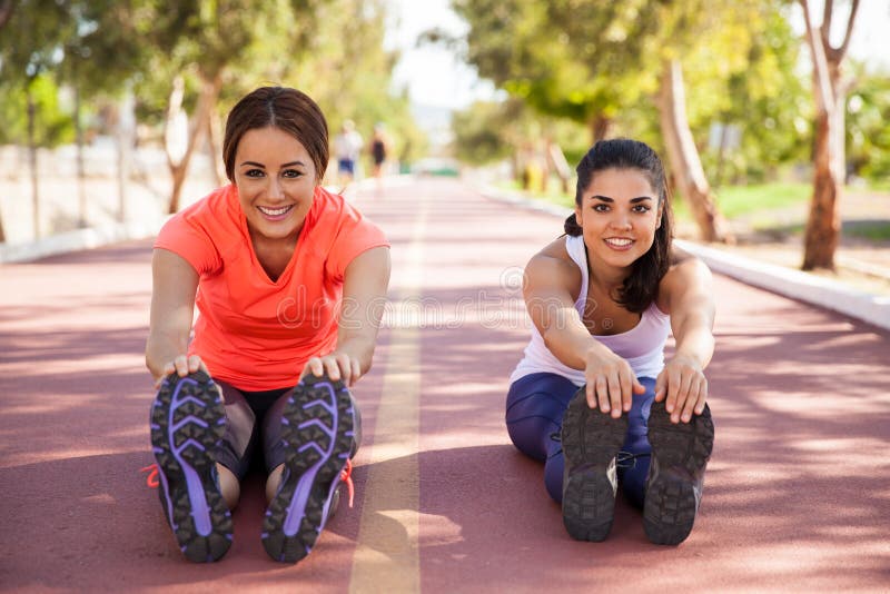 Cute runners stretching stock photo. Image of latin, running - 44142816