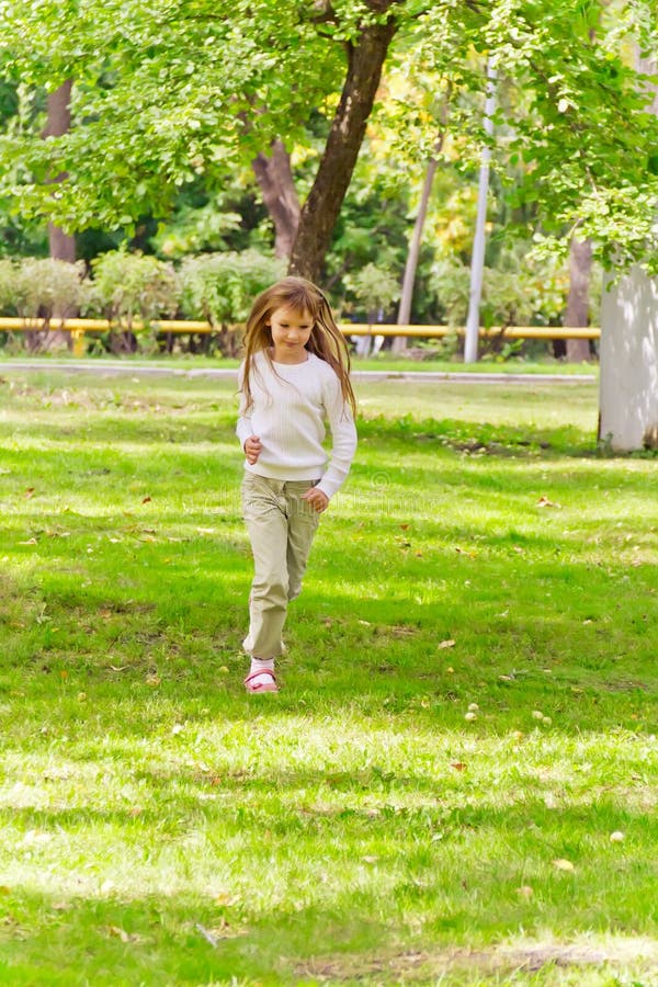 Cute running girl stock image. Image of lifestyles, leisure - 51700665