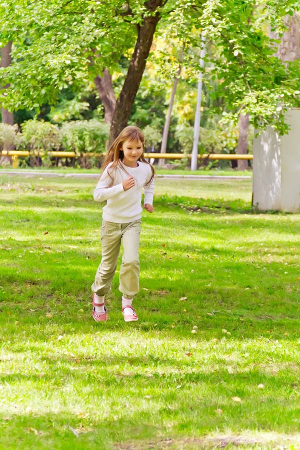 Cute running girl stock image. Image of lifestyles, leisure - 51700665