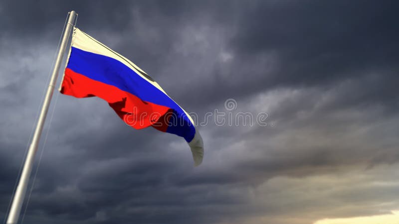 Pretty Russia Flag on Heavy Dark Clouds Backdrop - Abstract 3D ...