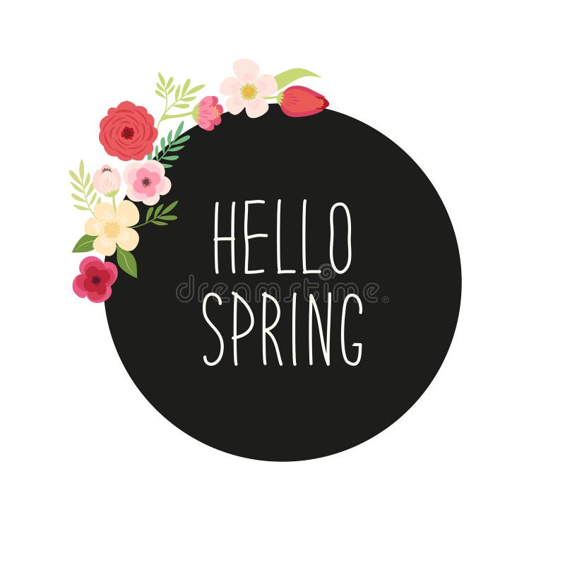 Cute Hand Written Hello Love Vector Illustration Stock Illustrations ...