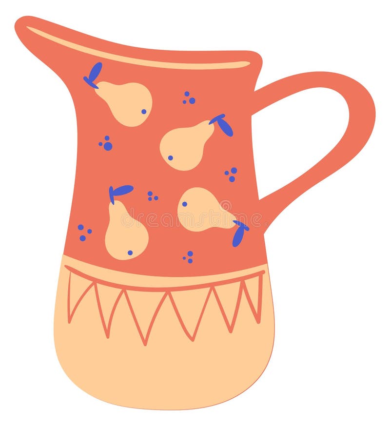 Cute Rustic Pitcher. Hand Drawn Ceramic Jug Stock Vector - Illustration ...