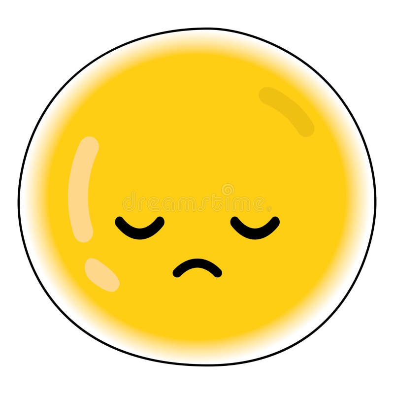 Cute sad emoji icon Vector stock vector. Illustration of cartoon ...