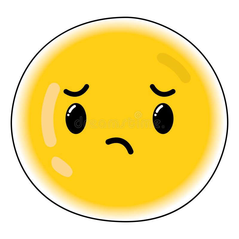 Cute sad emoji icon Vector stock vector. Illustration of emoji - 308611853