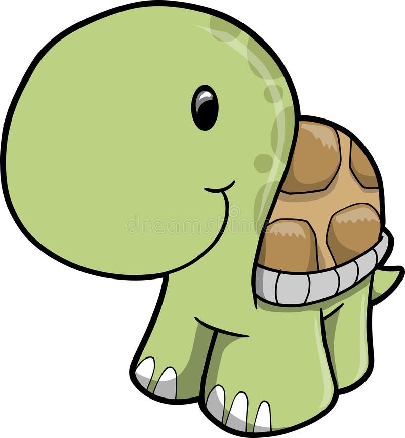 Cute Safari Turtle Vector Illustration Stock Vector - Illustration of ...