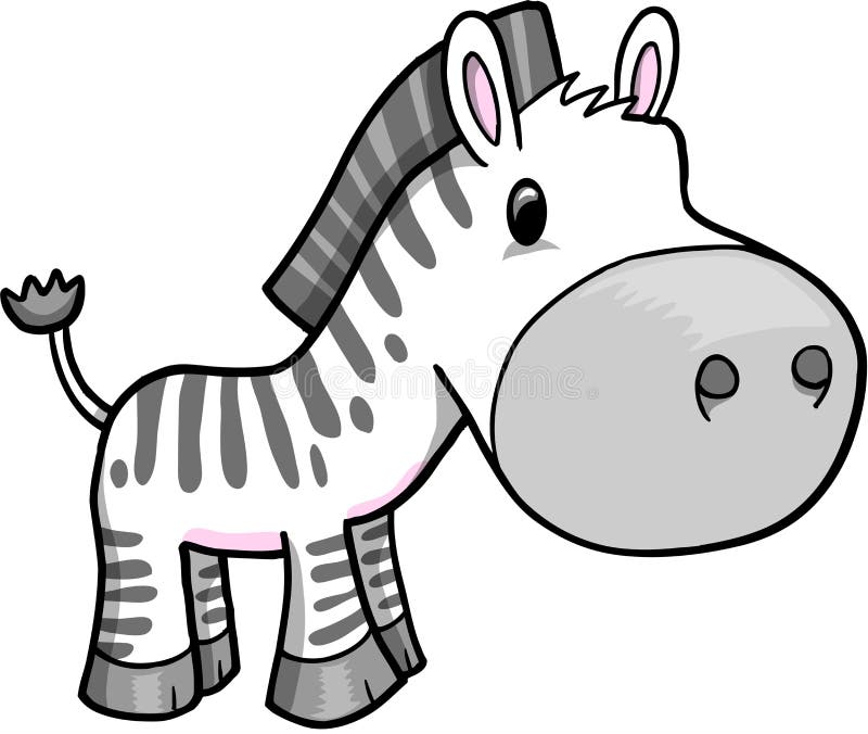 Cute Safari Zebra Vector stock vector. Illustration of happy - 9906865