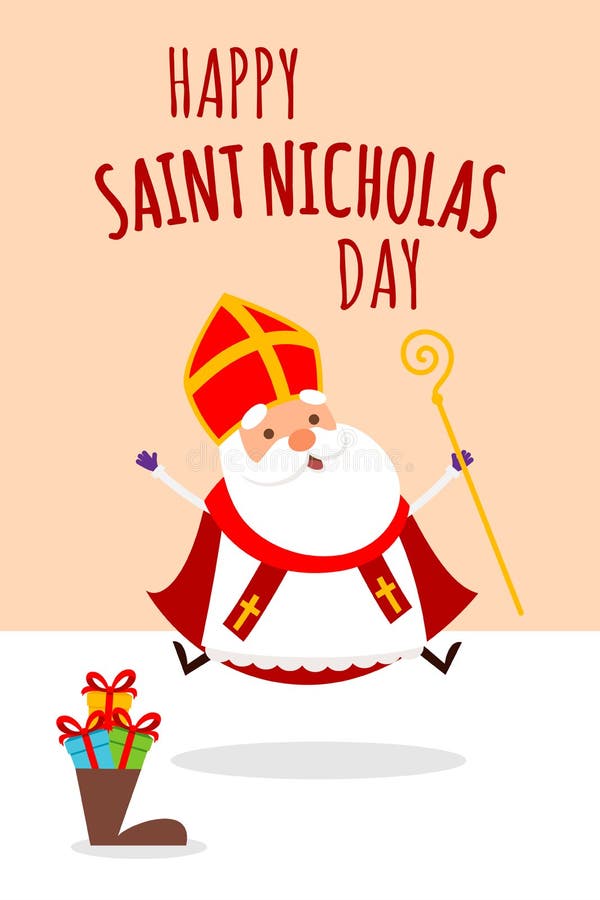 Cute Saint Nicholas Celebrate Saint Nicholas Day - Vector Illustration ...