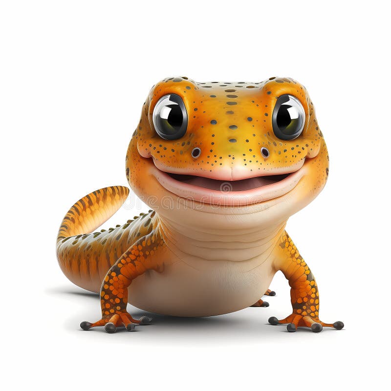 Cute Salamander Cartoon. Generative AI Stock Illustration ...