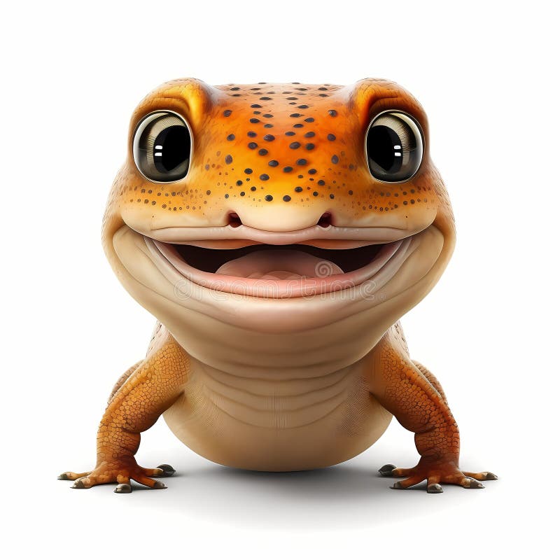 Cute Salamander Cartoon. Generative AI Stock Illustration ...