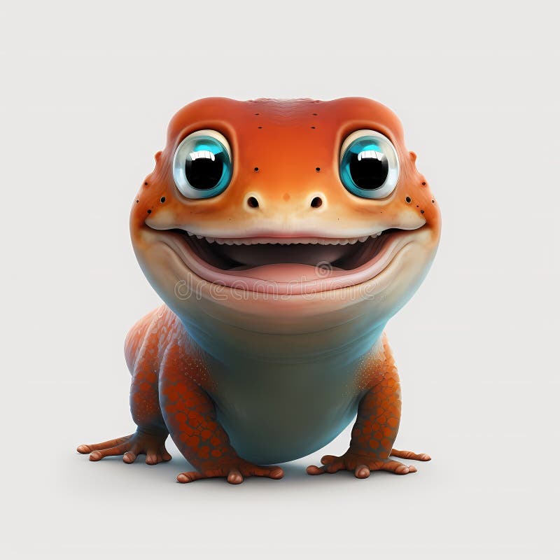 Cute Salamander Cartoon Generative Ai Stock Illustration Illustration Of Wildlife Reptiles