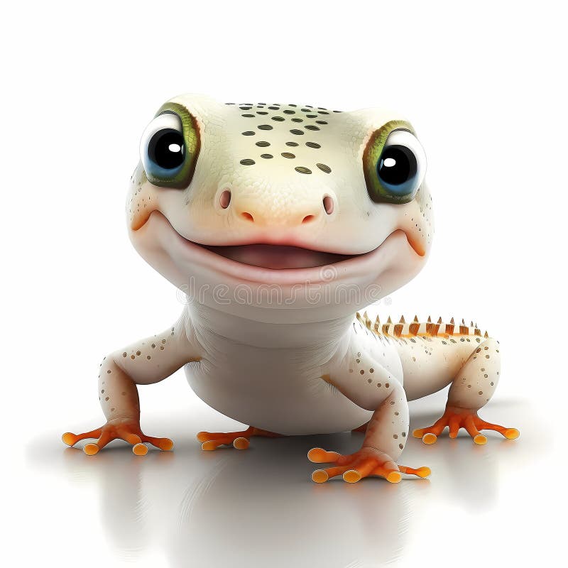 Cute Salamander Cartoon. Generative AI Stock Illustration ...