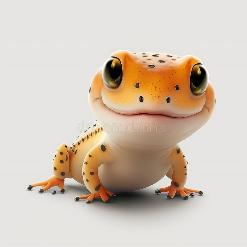 Cute Newt Cartoon. Generative AI Stock Illustration - Illustration of ...