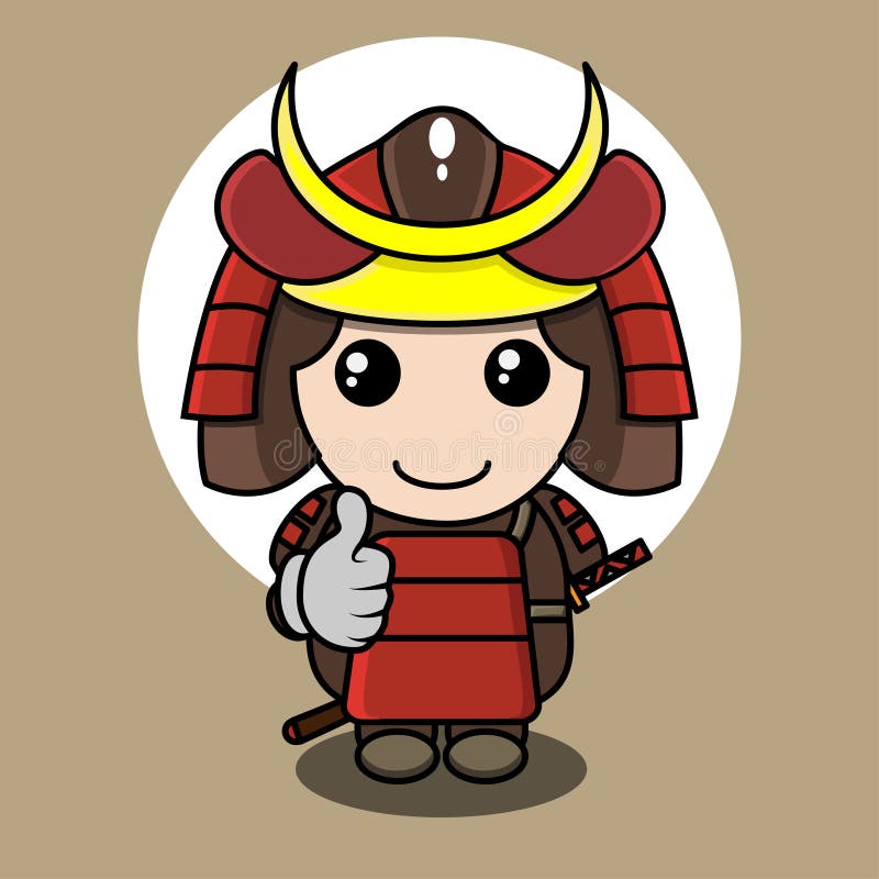 Cute Samurai Baby in Minimalist Digital Art. Perfect for Posters and ...