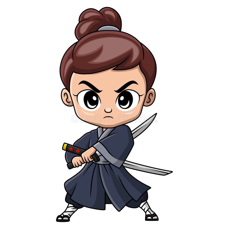 Cute Samurai Warrior Boy Cartoon Stock Vector - Illustration of kingdom ...