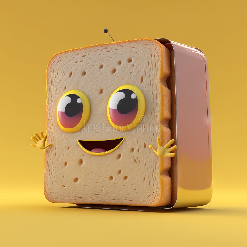 Cute Sandwich Character Isolated on Empty Background. Happy Mascot ...