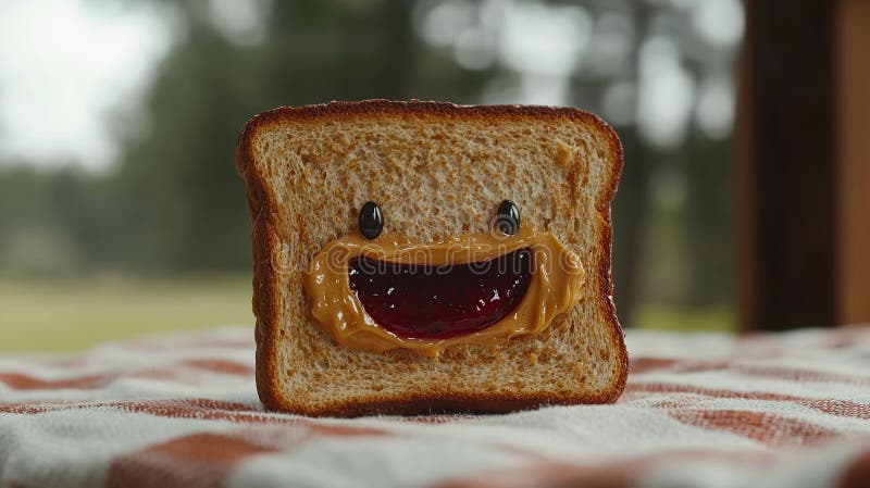 Cute Sandwich with a Happy Face (1 Stock Illustration - Illustration of ...