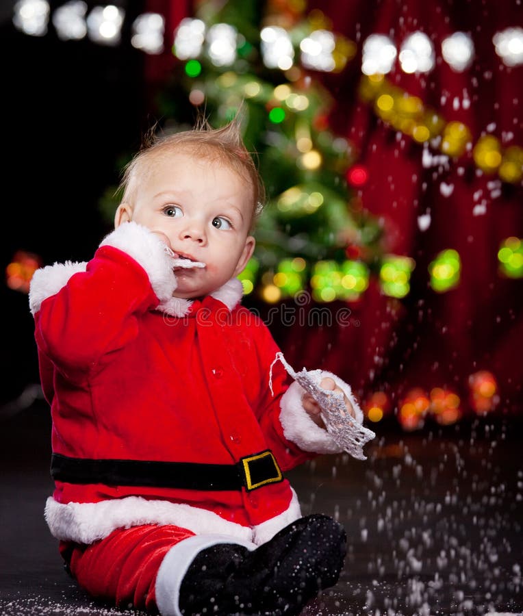 Cute Santa baby stock image. Image of helper, bright - 16993835