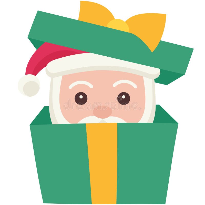 Cute Santa Claus in Box Doodle Vector Icon Stock Vector - Illustration ...