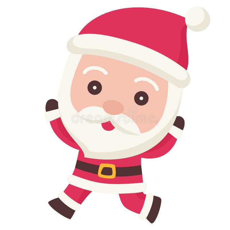 Cute Santa Claus Running Doodle Vector Icon Stock Vector - Illustration ...