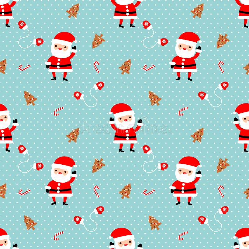 Cute Santa Claus Seamless Pattern. Cute Christmas Concept. Stock Vector ...