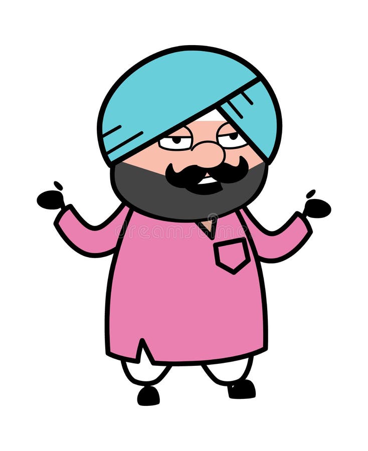 Cute Sardar Talking Cartoon Stock Illustration - Illustration of doodle ...