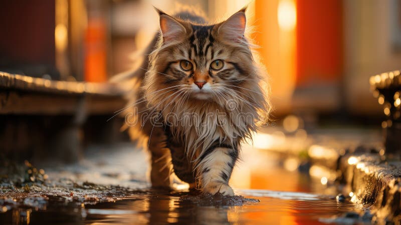 A cute Savannah cat stock illustration. Illustration of kitty - 282427995