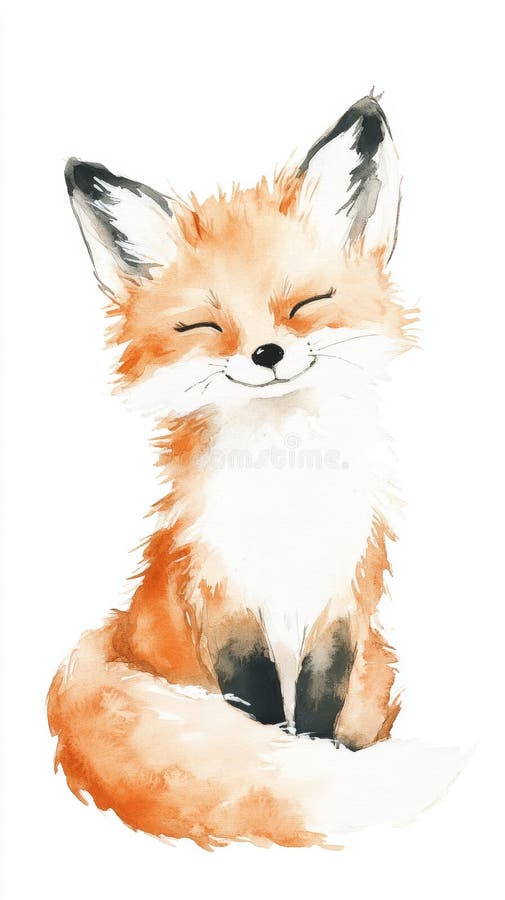 Cute Scandinavian Fox on White Background, Simple Boho Nordic Style ...