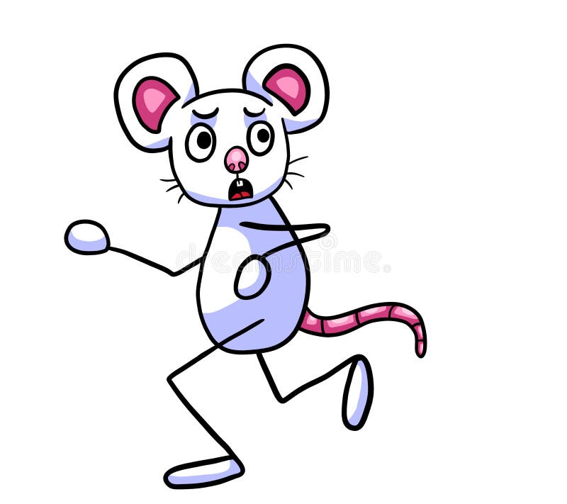 Cartoon Mouse Scared