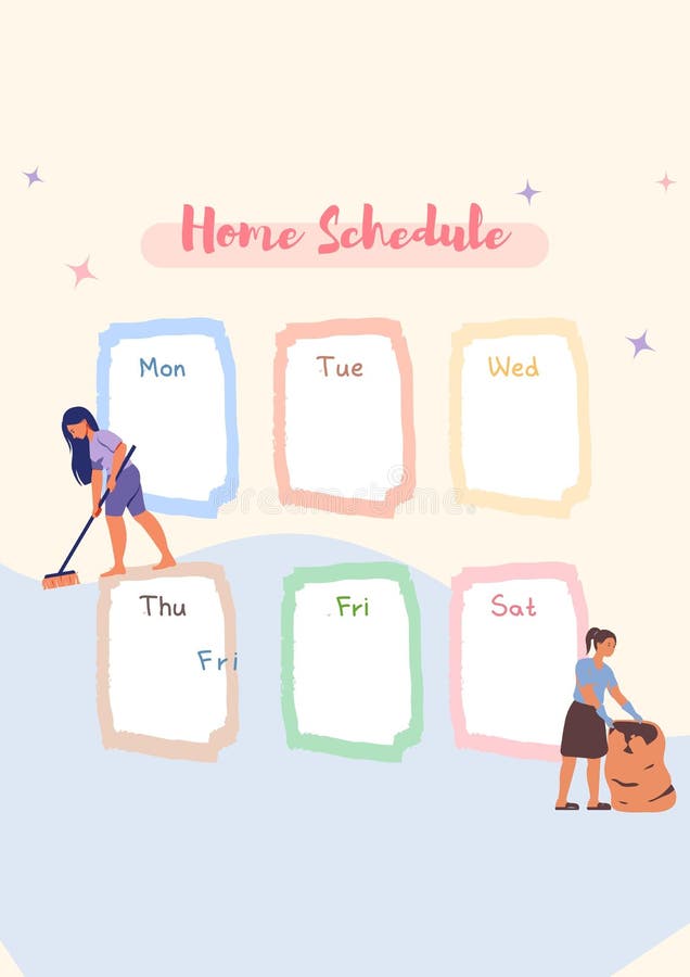 Cute Schedule (Flyer stock illustration. Illustration of cute - 251341340