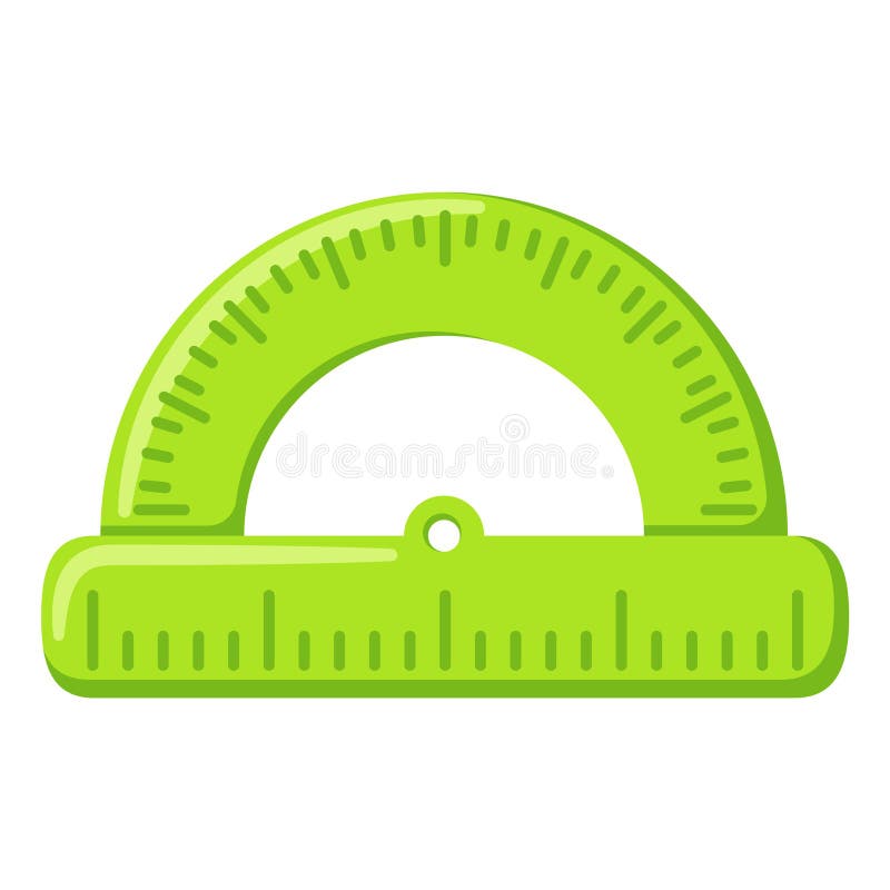 Cute School Ruler. Protractor for Geometry and Math Lessons Stock ...