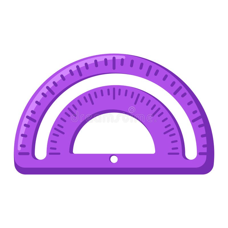 Cute School Ruler. Protractor for Geometry and Math Lessons Stock ...