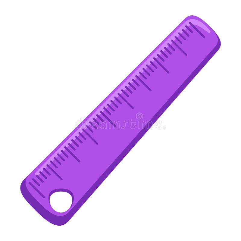 Cute School Ruler. Straight Ruler for Geometry and Math Lessons Stock ...