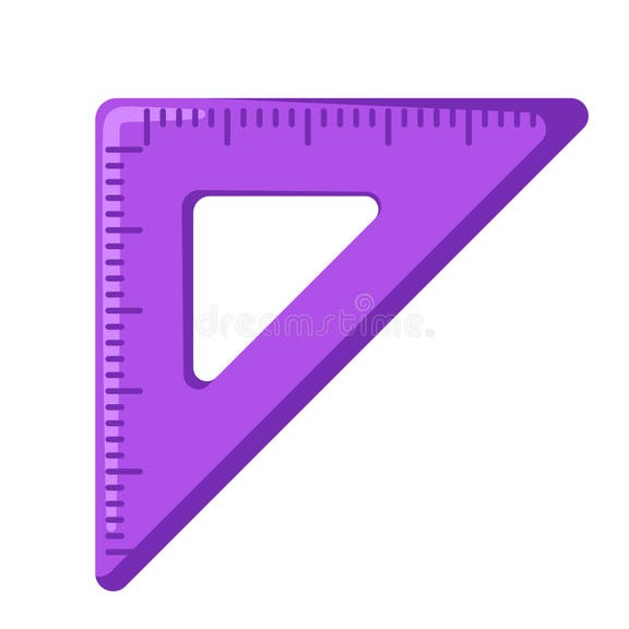 Cute School Ruler. Triangular Ruler for Geometry and Math Lessons Stock ...