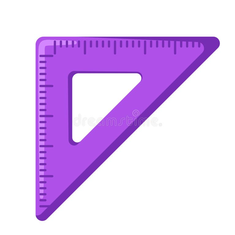 Cute School Ruler. Triangular Ruler for Geometry and Math Lessons Stock ...