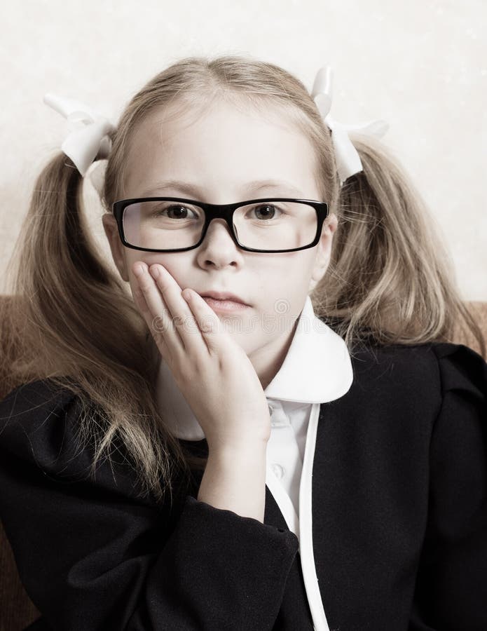 Girl with glasses. stock image. Image of intelligent - 29971231